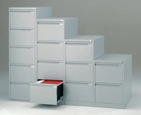 Kartotéka A4 kovová Bisley BS3E/FLS [světle šedá, strukturovaný lak, standardní úchytky (prolis)]