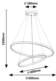 Rabalux 72345 - LED Stmívatelný lustr na lanku BELIZA LED/75W/230V 3000-6500K+DO