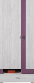 Šatní skříň NEXT NX3 Meblar 80/195/50 výprodej Barva: borovice-belena-fialova