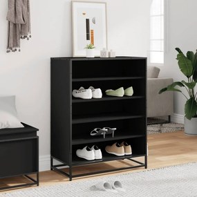 Botník černý 75 x 38 x 97,5 cm kompozitní dřevo a kov 3300870