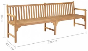 Zahradní lavice masivní teak Dekorhome 228 cm