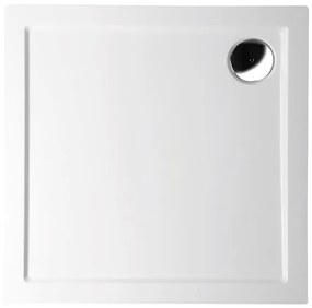 Polysan AURA sprchová vanička z litého mramoru, čtverec 90x90x3 cm, bílá, 43511