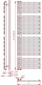 Thermal Trend HTO-EX2 496 x 1454 elektrický topný žebřík, 600W HTO-EX2 496/1454-600W antracit PROVEDENÍ: levá strana