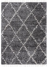 Kusový koberec shaggy Karo šedý 120x170cm