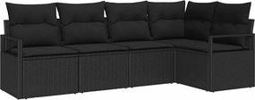 Set pohovek 5 ks Černá polyratan 3346383