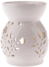 Porcelánová aromalampa s květy bílá 11.4cm