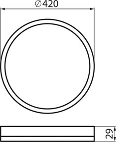 KANLUX KANLUX, AZPO stropní LED svítilna, průměr 420mm, 22W, 3000/4000/6000K, IP54, černá mat, 31517