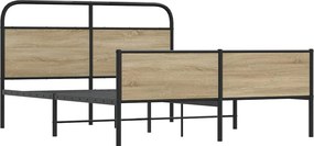 Kovový rám postele bez matrace kouřový dub 160 x 200 cm 3318673