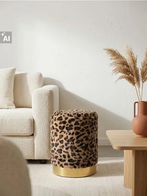 Sinsay - Taburet s kožešinou a lesklou základnou - béžová