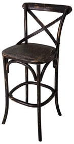 Černá barová židle z jilmového dřeva (výška sedáku 78 cm) – Antic Line