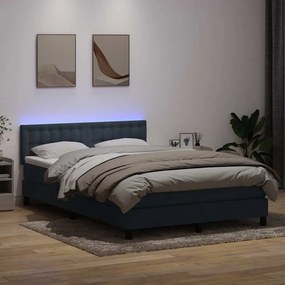 Box spring postel s matrací a LED tmavě šedá 160x210 cm samet 3317272