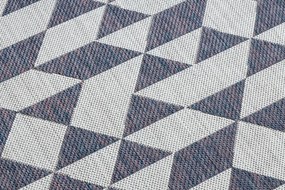 Dywany Łuszczów Kusový koberec Sion Sisal Triangles 22373 ecru/blue-pink – na ven i na doma - 80x150 cm