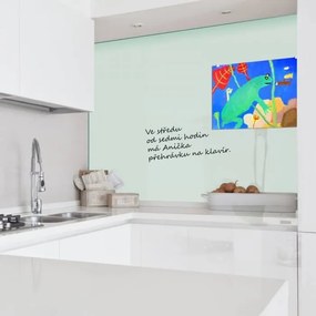 Bílá satinová skleněná magnetická tabule do kuchyně Smatab® - 100 × 200 cm