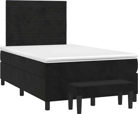 Box spring postel s matrací černá 120 x 190 cm samet 3270477