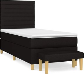 Box spring postel s matrací černá 90x200 cm textil 3137207