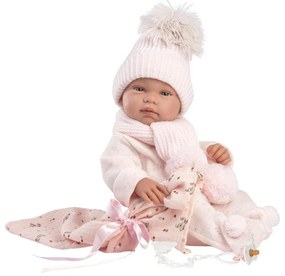 Llorens New Born holčička 84338 - realistická panenka s celovinylovým tělem 43 cm