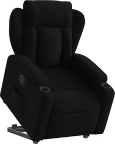 Zvedací polohovací křeslo černé textil 3204484