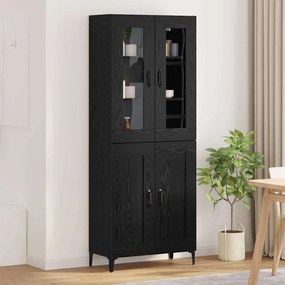 Vysoký bufet Černý dub 69,5 x 34 x 180 cm Kompozitní dřevo 3403582