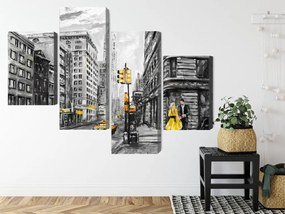 Vícedílný obraz Pohled Na Ulici V New Yorku Nedostatek Nedostatek Plátno Canvas 160x100