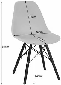 Set tří jídelních židlí OSAKA krémové (hnědé nohy) (3ks)