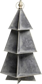 Šedý antik kovový vánoční stromek – 25*25*67 cm
