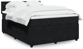 Box spring postel s matrací černá 160x200 cm samet 3290096