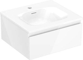 Mexen Orio, koupelnová skříňka 50 cm s umyvadlem Vela, 1 zásuvka, bílá lesklá, 91A10-05023-1-BF00-W23M00