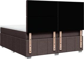 Box spring postel s matrací tmavě hnědá 180x200 cm textil 3291764