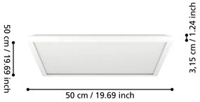 Eglo 901462 - LED St. koupel. svítidlo ROVITO-R 17W/230V 50x50 cm IP44 bílá + DO