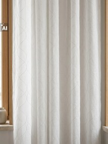 Sinsay - Sada záclon na řasící pásce s lesklou geometrickou výšivkou 2 pack - bílá