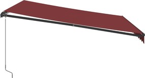 Ručně zatahovací markýza burgundská 400 x 350 cm 3214998