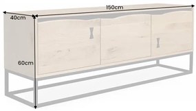 Noble Home Přírodní dřevěný televizní stolek Mammut 160 cm