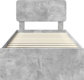 Rám postele s čelo Beton 90 x 200 cm Masivní borové dřevo 3412126