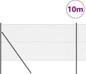 Oplocení na řetězcích se upevňuje na zem 10 x 1,4 m Šedá 3351099