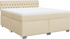 Box spring postel s matrací krémová 180x200 cm textil 3285979