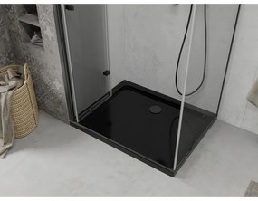 Mexen Lima skládací sprchový kout 80 x 100 cm, Průhledné, Černá + sprchová vanička Flat, Černá - 856-080-100-70-00-4070B