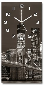 Wallmuralia Nástěnné hodiny Manhattan New York 30x60 cm