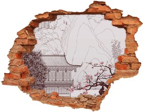 Wallmuralia Díra 3D fototapeta nálepka Čínská příroda 90x70 cm