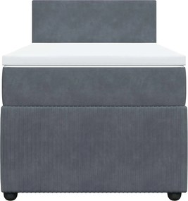Box spring postel s matrací tmavě šedá 90x200 cm samet 3289933