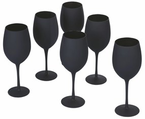 VILLA D’ESTE HOME TIVOLI Set sklenic na víno Naima 6 kusů, matná, černá, 428 ml