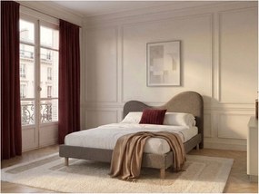 Hnědá čalouněná čalouněná dvoulůžková postel s roštem 160x200 cm Celina – Bobochic Paris