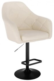 LuxuryForm Barová židle ANDORA na černém talíři - krémová