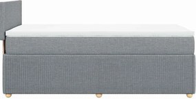 Box spring postel s matrací světle šedá 80 x 200 cm textil 3289576