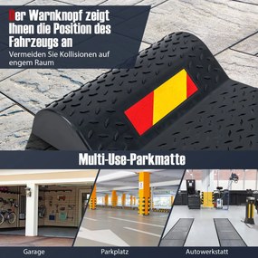 Costway Sada 2 parkovacích rohoží s brzdovým prahem, robustní parkovací pomůcka