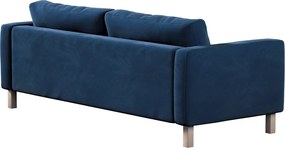Potah na pohovku IKEA Karlstad, 3-místná, rozkládací barva tmavě modrá látka lesklé, sametová