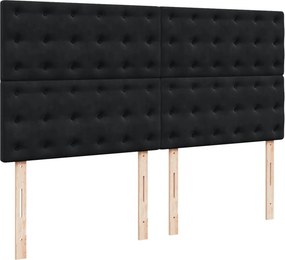 Box spring postel s matrací černá 180x200 cm samet 3293292