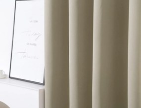 Závěs OXFORD 140x250 cm, světle béžový Zavěšení: Kovové kroužky