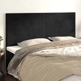 Čelo postele černé 200x5x118/128 cm sametové 3116120