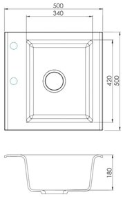 ALVEUS SETA23193 - Kuchyňský dřez ATROX+dřezová baterie MINTAS 34cm granit/černá