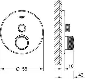 Grohe Grohtherm SmartControl - Termostatická sprchová baterie pod omít
